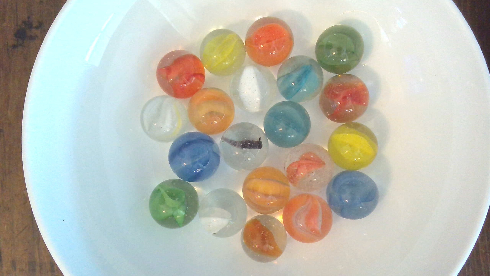 20 Japanese Cat eye marbles. Circa 1950s. Marble size varies slightly ...