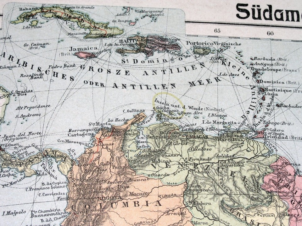 1905 ANTIQUE MAP OF SOUTH AMERICA BRAZIL ARGENTINA FALKLANDS PERU ...