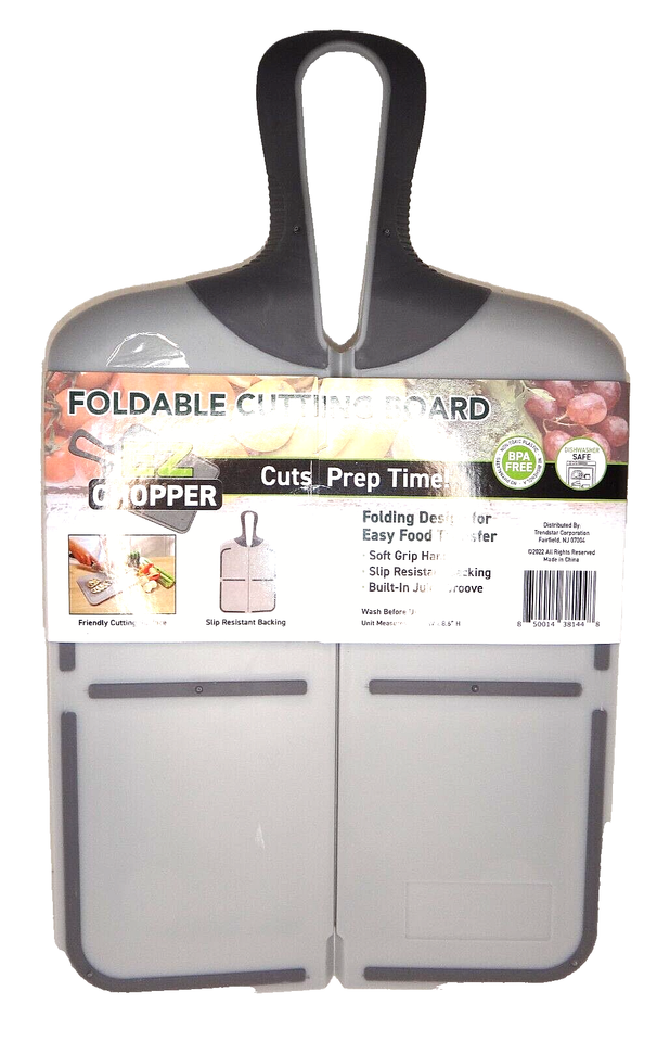 NEW!! EZ Chopper Foldable Cutting Board, 15.3" x 8.6", Non-Slip, Gray ...