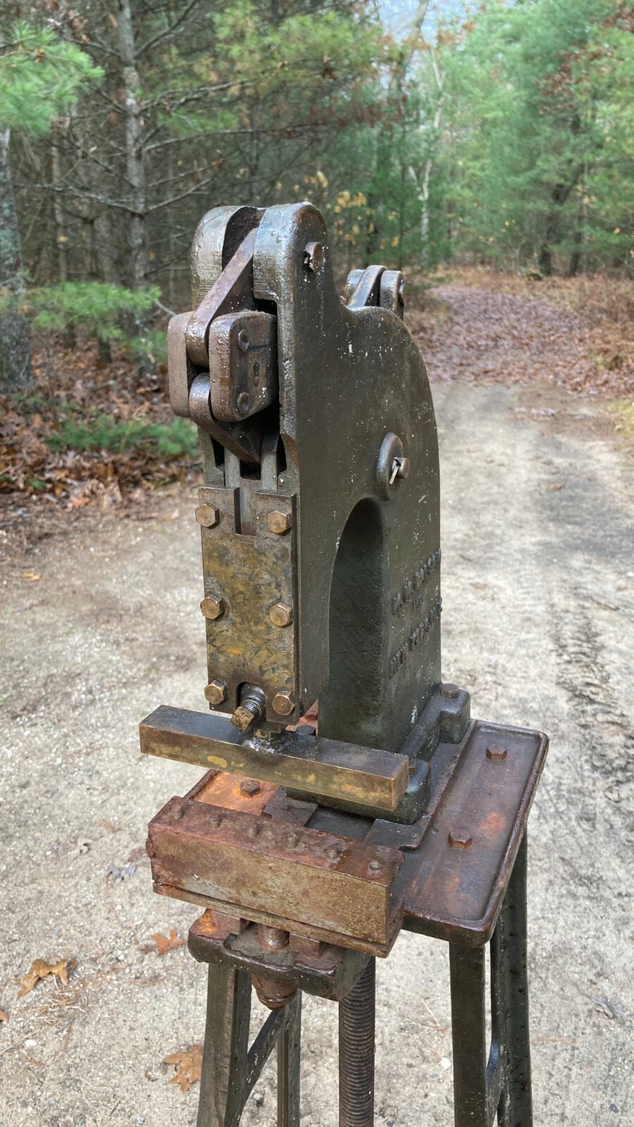 Antique Cast Iron Leather Rivet Press Punch Tool Riveter w Stand Foot ...