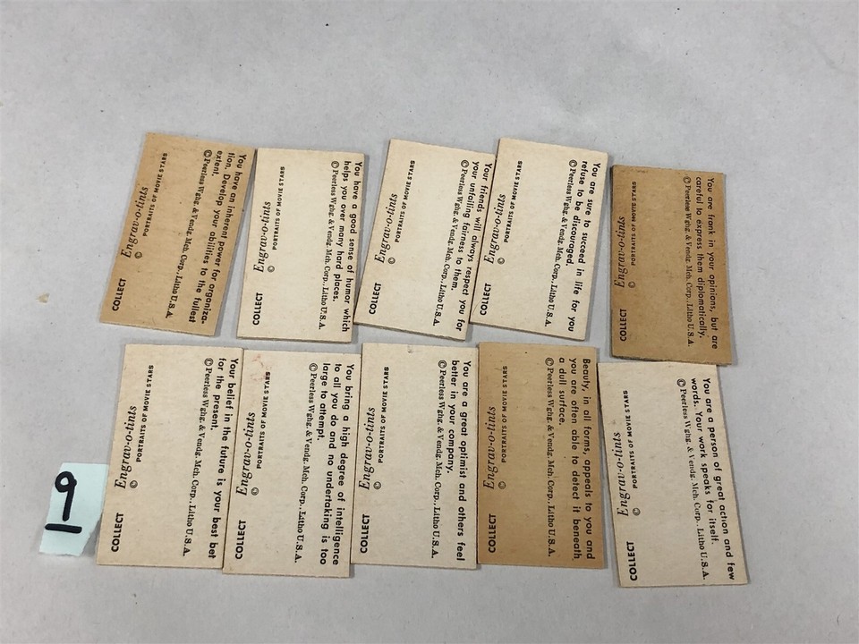 1930s OR 40s MOVIE STAR VENDING CARDS w EVA GABOR DINA SHORE PERRY COMO ...