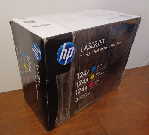 Genuine HP 124A Tri-Pack (CYM) Print Cartridge Toners CE257A NEW- FREE ...
