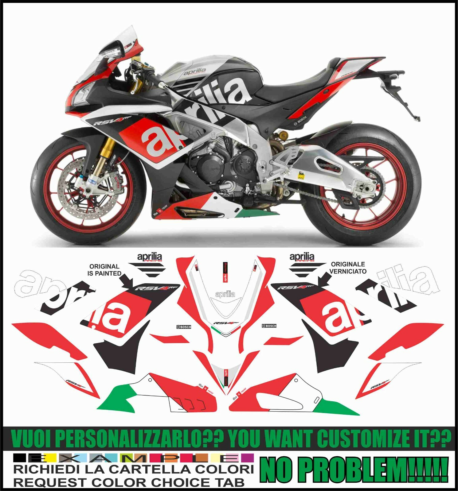 2015 Aprilia RSV4 RF Stickers Set | Compatible