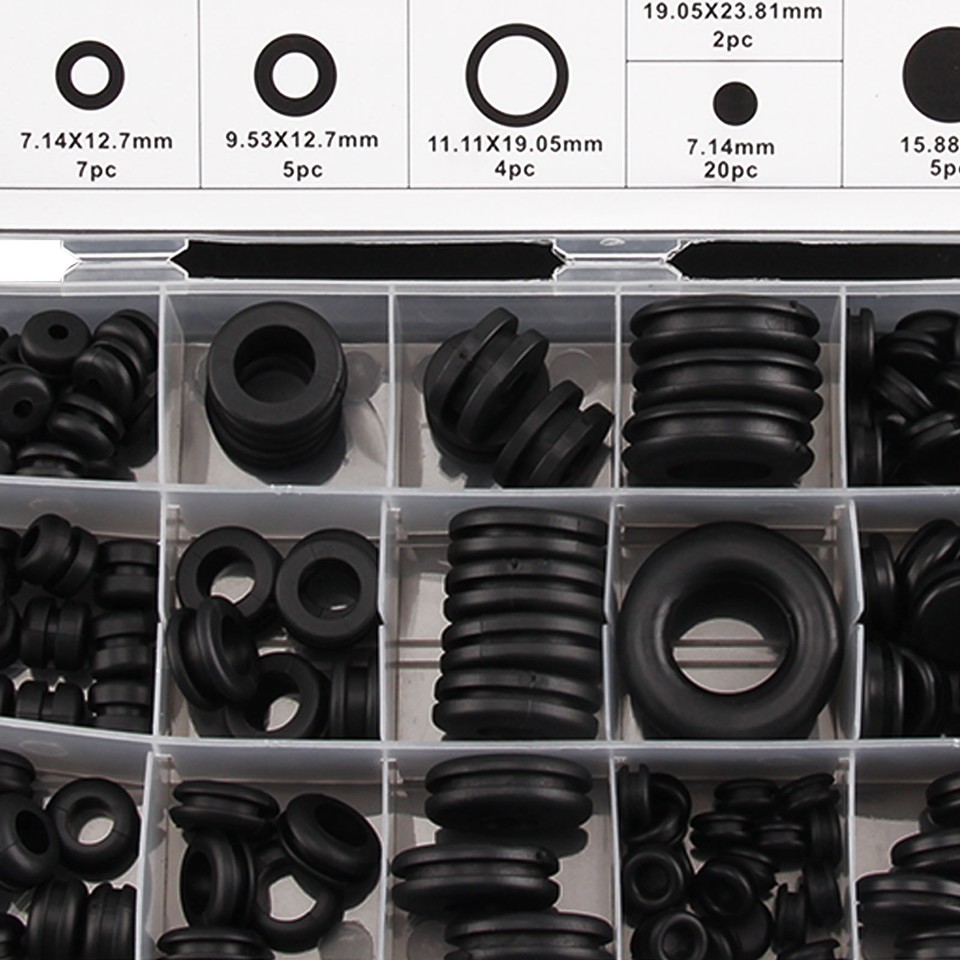 125PCS RUBBER GROMMETS BLANKING CLOSED OR OPEN BLIND ASSORTED SIZES ...