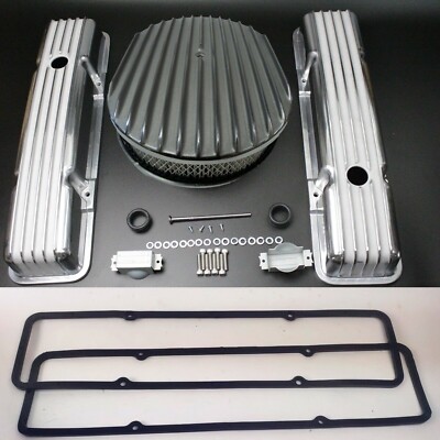 SBC Small Block Chevy 350 Tall Full Finned Polished Aluminum Engine ...