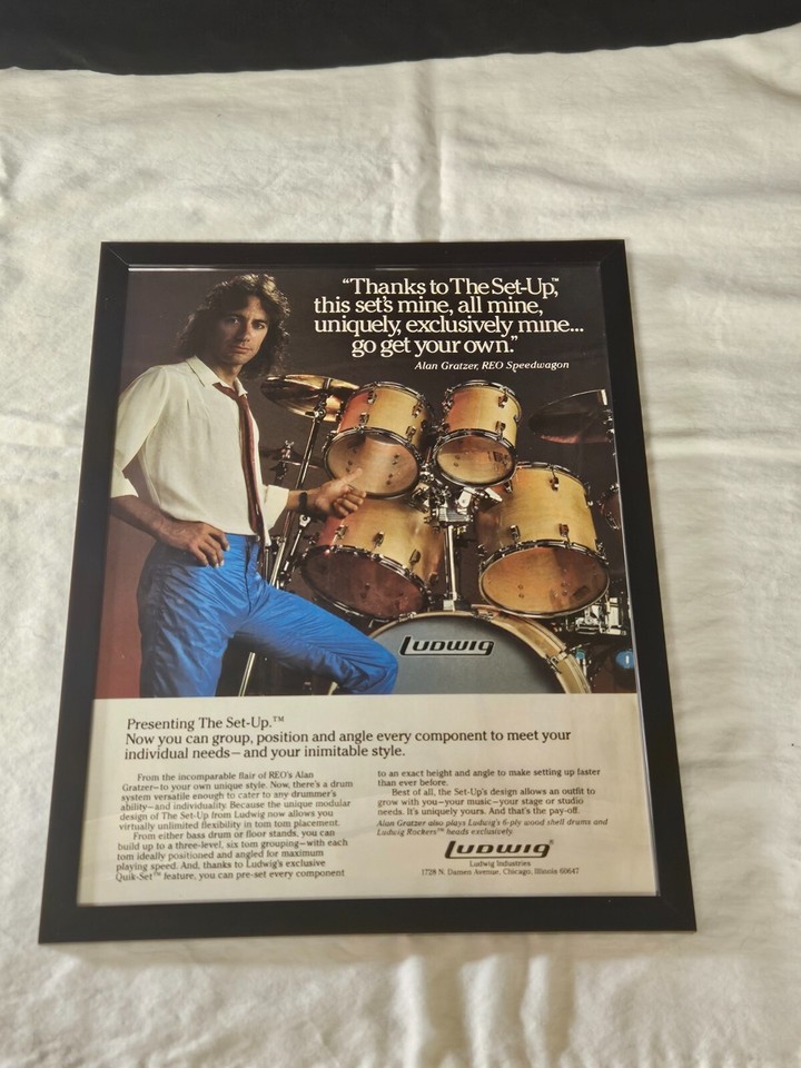 Ludwig Drummers Vintage Ads in Frames from 1980s Modern Drummer ...
