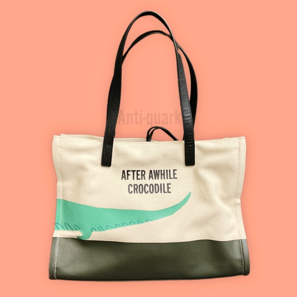 KATE SPADE SWAMPED ALLIGATOR CROCODILE MEGA CANVAS TOTE 2+ DISCOUNT | eBay