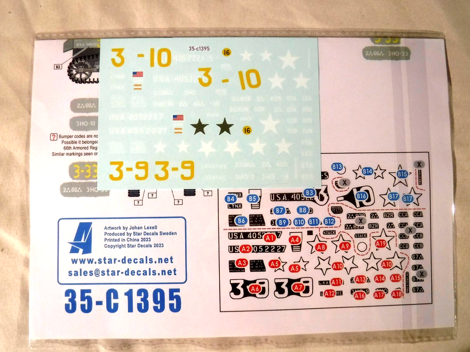 1/35 Star Decals US Army M8 75mm HMC D-Day & France 1944 2nd ArmorDiv ...