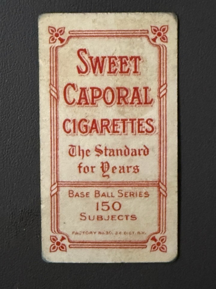 1909 T206 Red Ames N.Y. NAT'L SWEET CAPORAL BACK No Creases. Nice Card ...