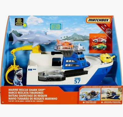 Matchbox 2018 Marine Rescue Shark Ship Play Set Floats In Water NIB ...