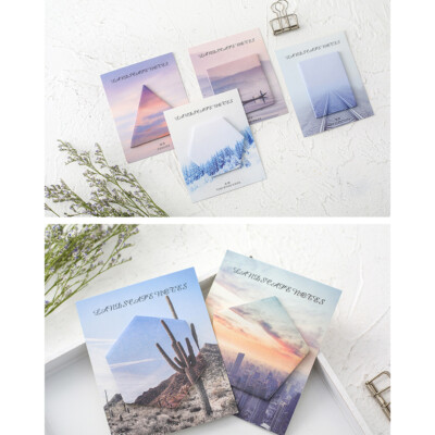 Beautiful Landscape Cute Sticky Notes Novelty Geometry Shape Sticky ...