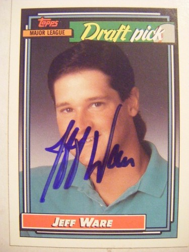 JEFF WARE signed BLUE JAYS 1992 Topps Draft Pick baseball card AUTO OLD ...