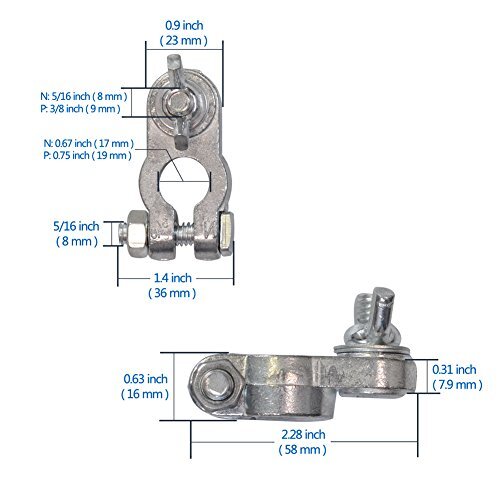 Marine Battery Terminal Wing Nuts Style Zinc Alloy Terminal Kit With ...