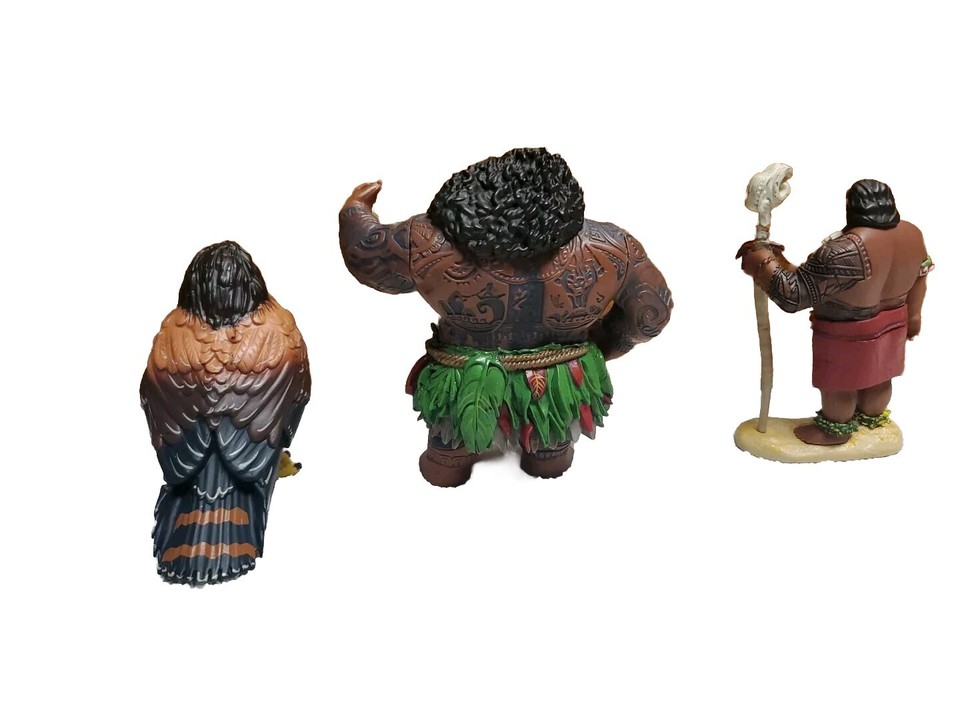 Disney Moana Movie Maui, Hawk and Chief Tui Action Figures Cake Toppers ...