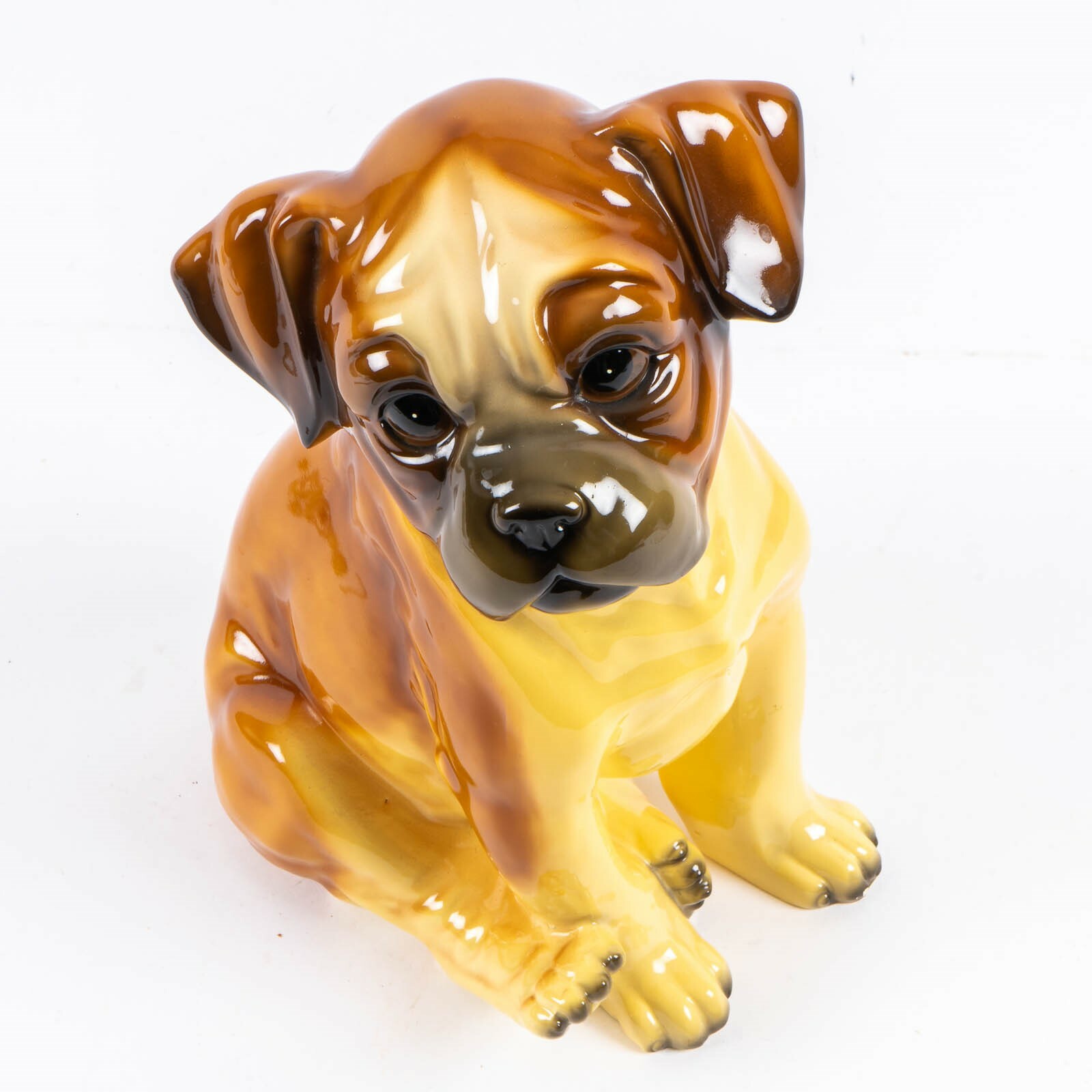 Vintage Sitting Boxer Dog Puppy Ceramic Figurine Made in Japan 9-3/4 ...