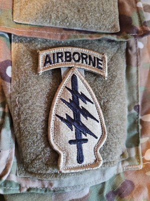 U.S. ARMY PATCH: 7th Group Special Forces with Airborne Tab OCP Hook ...