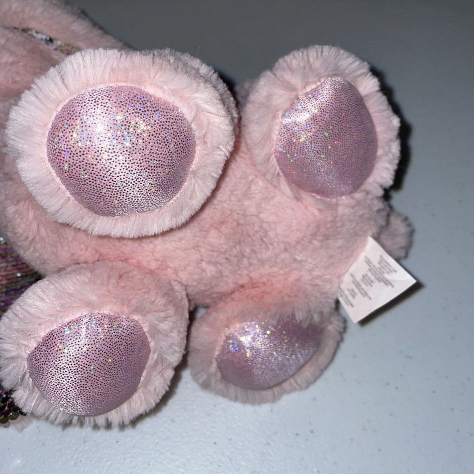 Toby Bunny Rabbit Soft Plush Little Girl’s Purse Pink With Sequins Ears ...