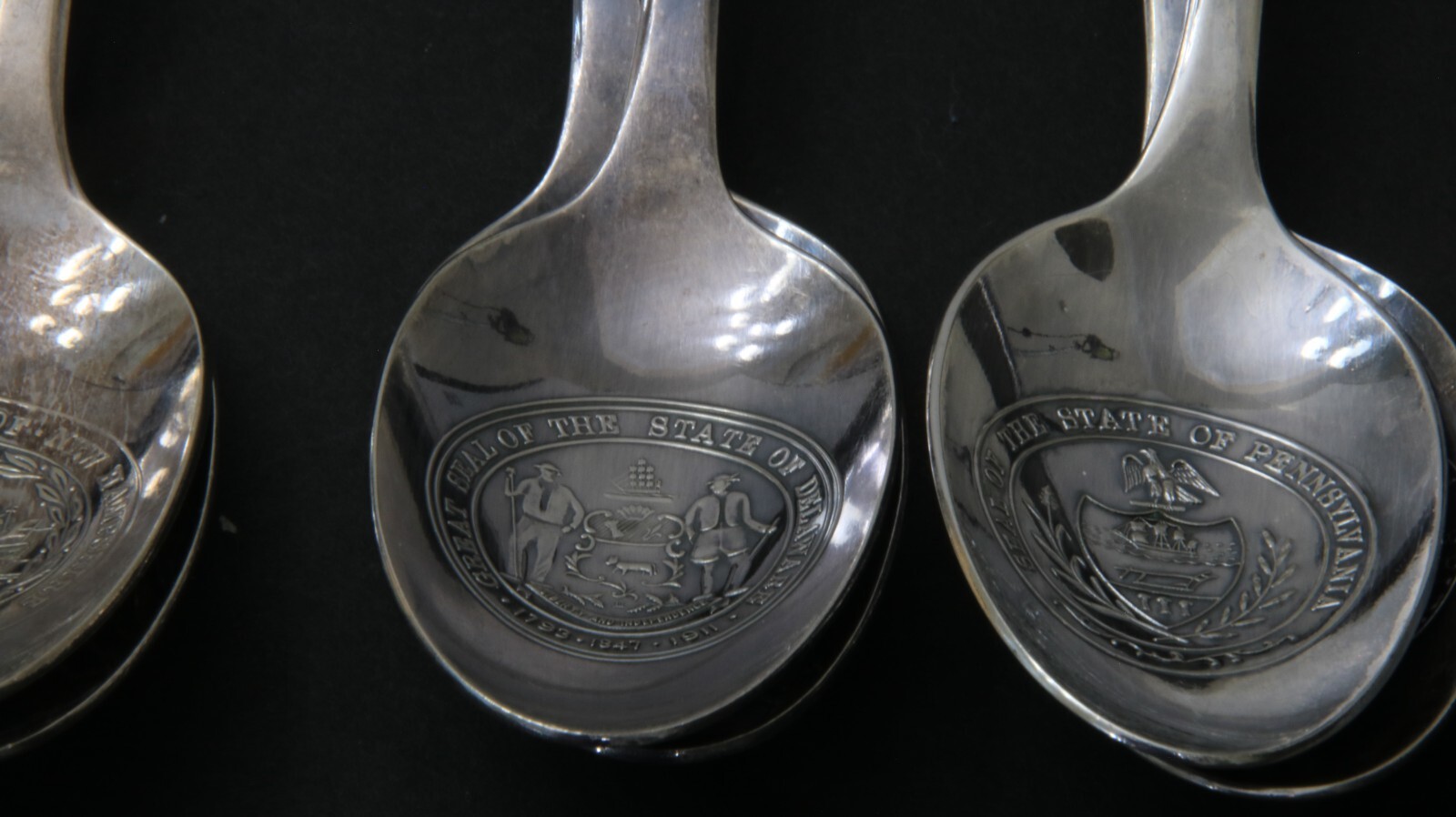 Bicentennial spoons 13 colonies Silverplate souvenir International ...