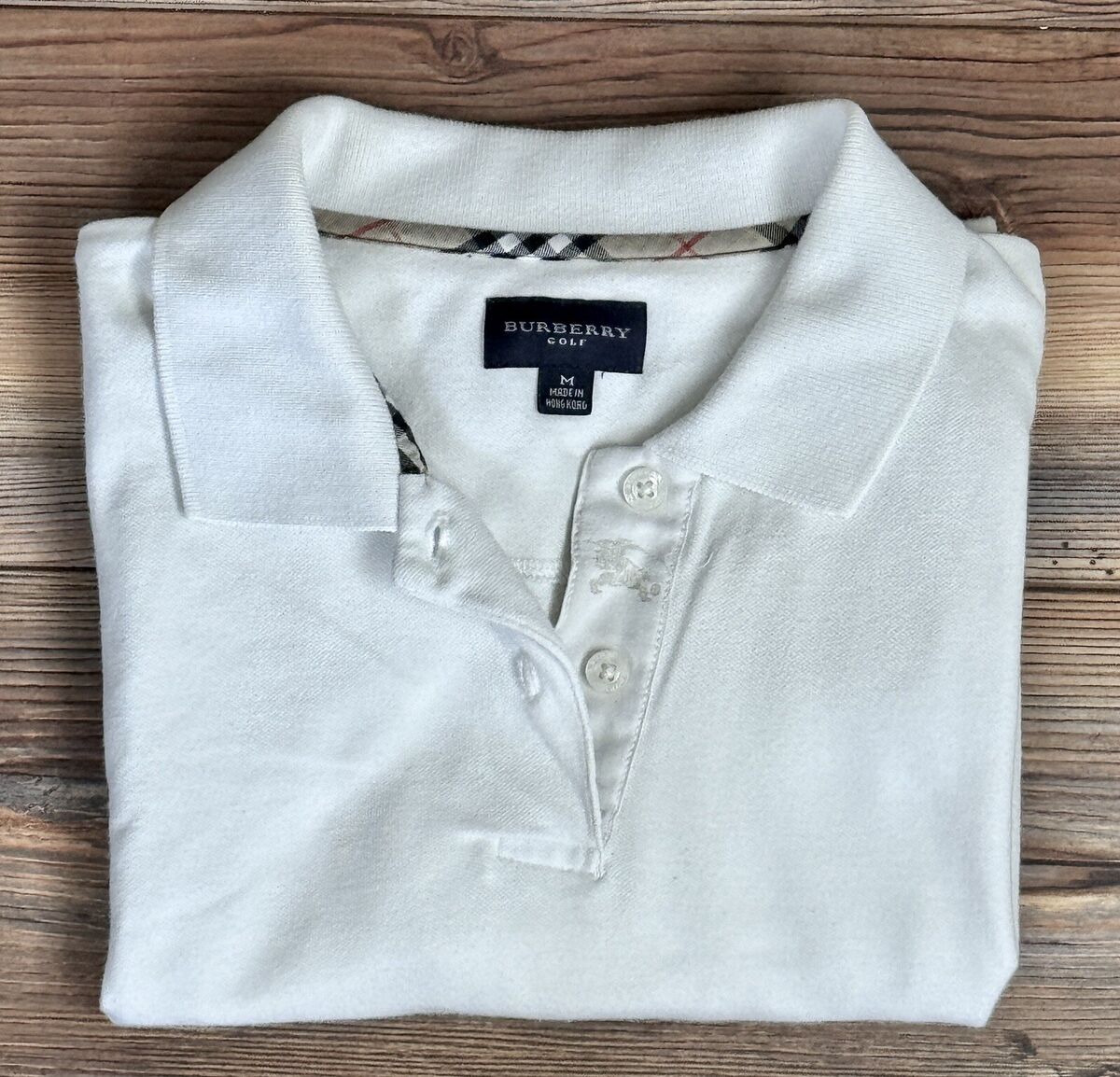 Burberry Golf Women White Polo Shirt Short Sleeve Logo Burberry Golf Women White Polo Shirt Short Sleeve Logo