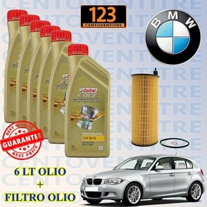 KIT TAGLIANDO BMW SERIE 1 (E87) 116-123 d - 6 LT OLIO CASTROL 5W30 ...
