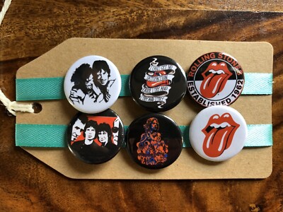 Rolling Stones - Button Pin Badge Set - Rock Band Mick Jagger Ronnie ...