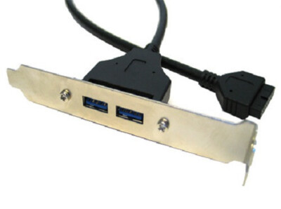 Internal USB 3.0 20 Pin Cable to Dual USB 3.0 Port Female with Rear PCI ...