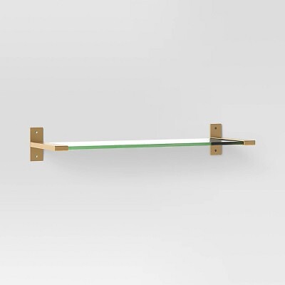 18" Glass and Brass Shelf Gold - Threshold | eBay