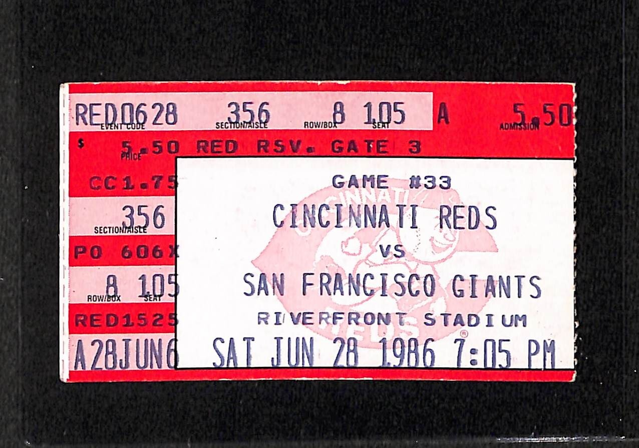 JUNE 28, 1986 SAN FRANCISCO GIANTS @ CINCINNATI REDS TICKET STUB | eBay