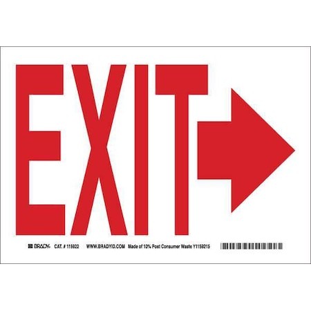 Brady 116087 Exit Sign, Plastic, 14" W, 10" H, Exit, White | eBay