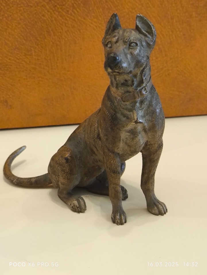 Antique Cold Painted Vienna Bronze Dog Figurine | eBay