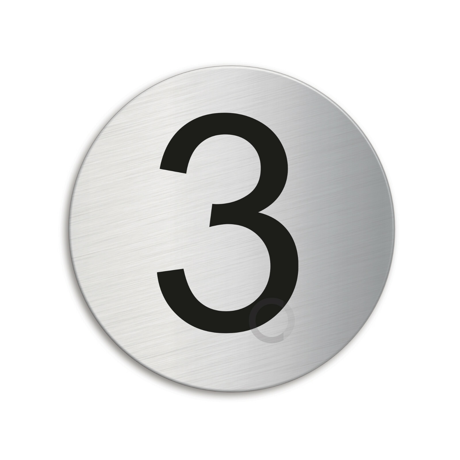 Schild Türschild Edelstahl Piktogramm - Ziffer Zahl Nummer 3 Ø 75 mm ...