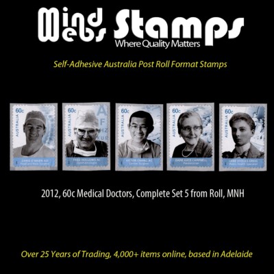 2012 60c Medical Doctors, Self-Adhesive Roll Format Stamps, Complete ...
