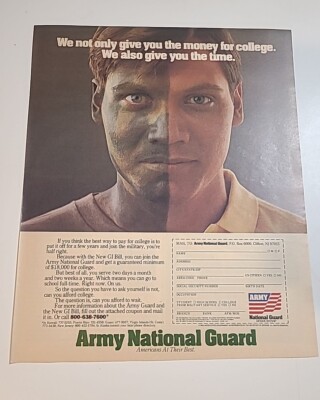 Army National Guard Print Ad 1985 Vintage 10x12 | eBay