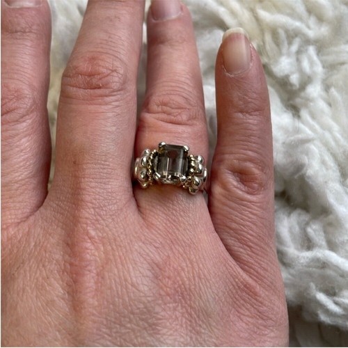 Lagos Glacier 18K and Silver Smoky Quartz Ring | eBay