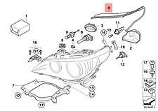 NEW BMW E60 E60N E61N SEDAN WAGON GASKET HEADLIGHT RIGHT 7187270 ...