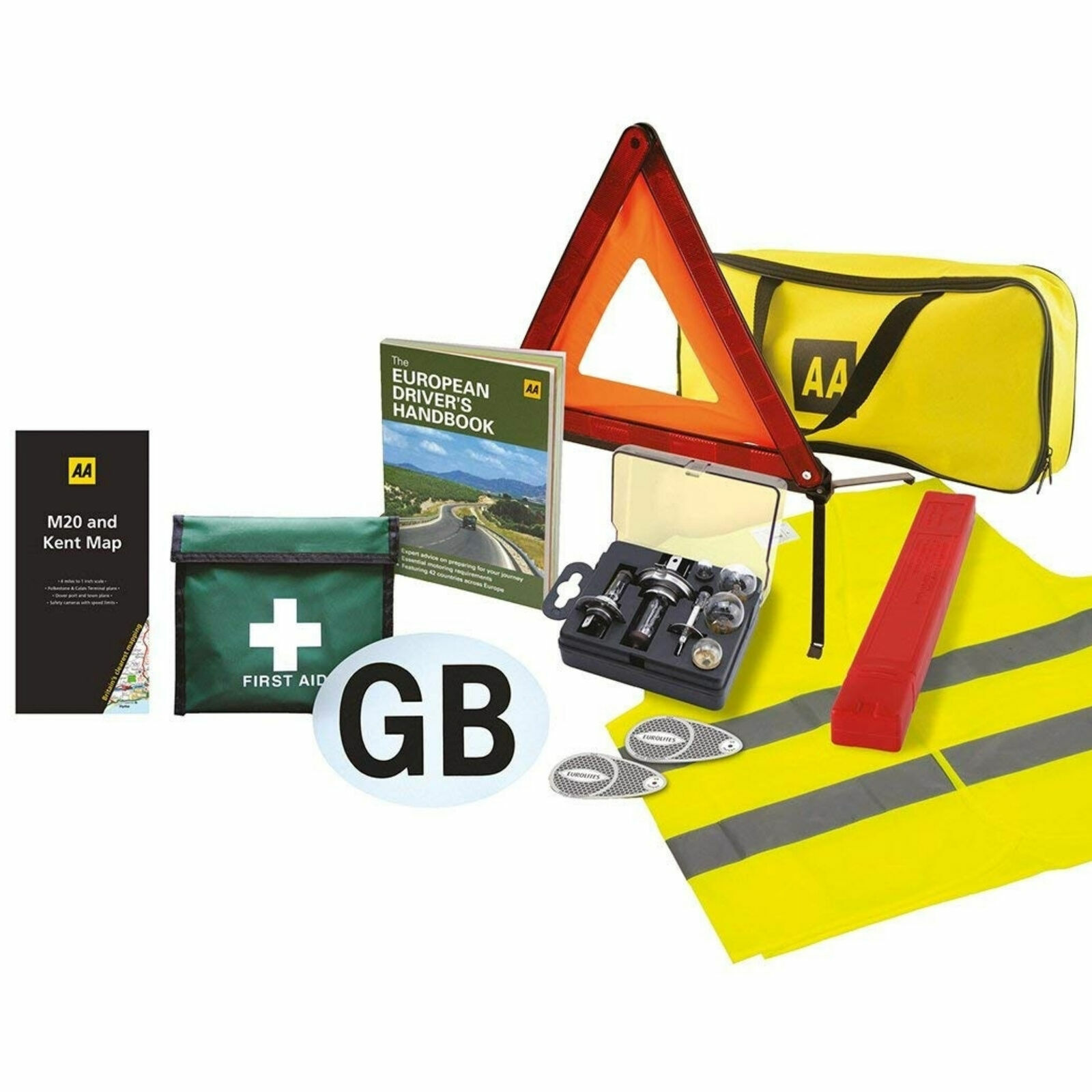 European Travel Kit Car Driving Emergency Warning Triangle Legal EU ...