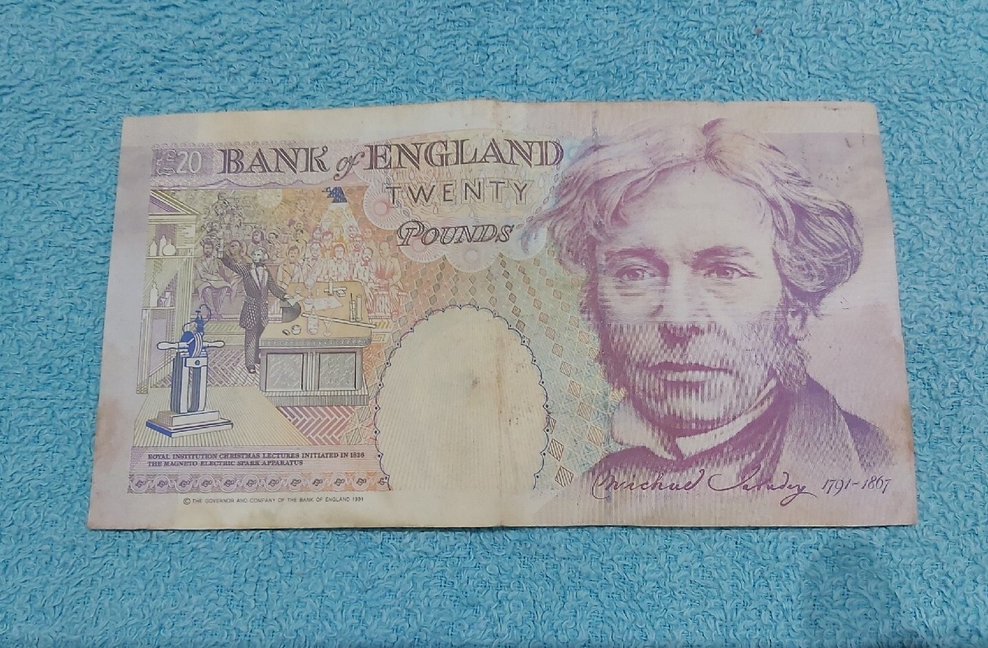 Rare Old £20 Twenty Pound Note Circulated condition Kentfield/Faraday ...