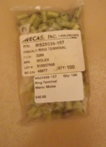 MS25036-157 Molex Ring Terminal (Qty 100) | eBay