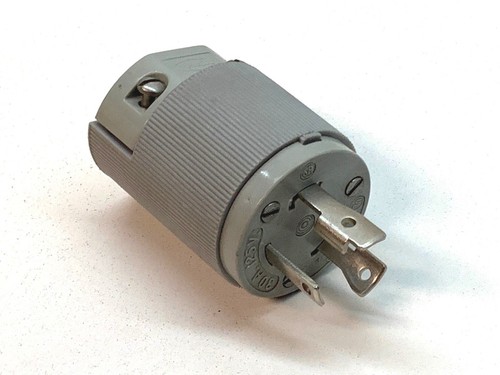 Hubbell 2611 GRAY Twist-Lock Locking Plug 2-Pole 3-Wire 30A 125V NEMA ...