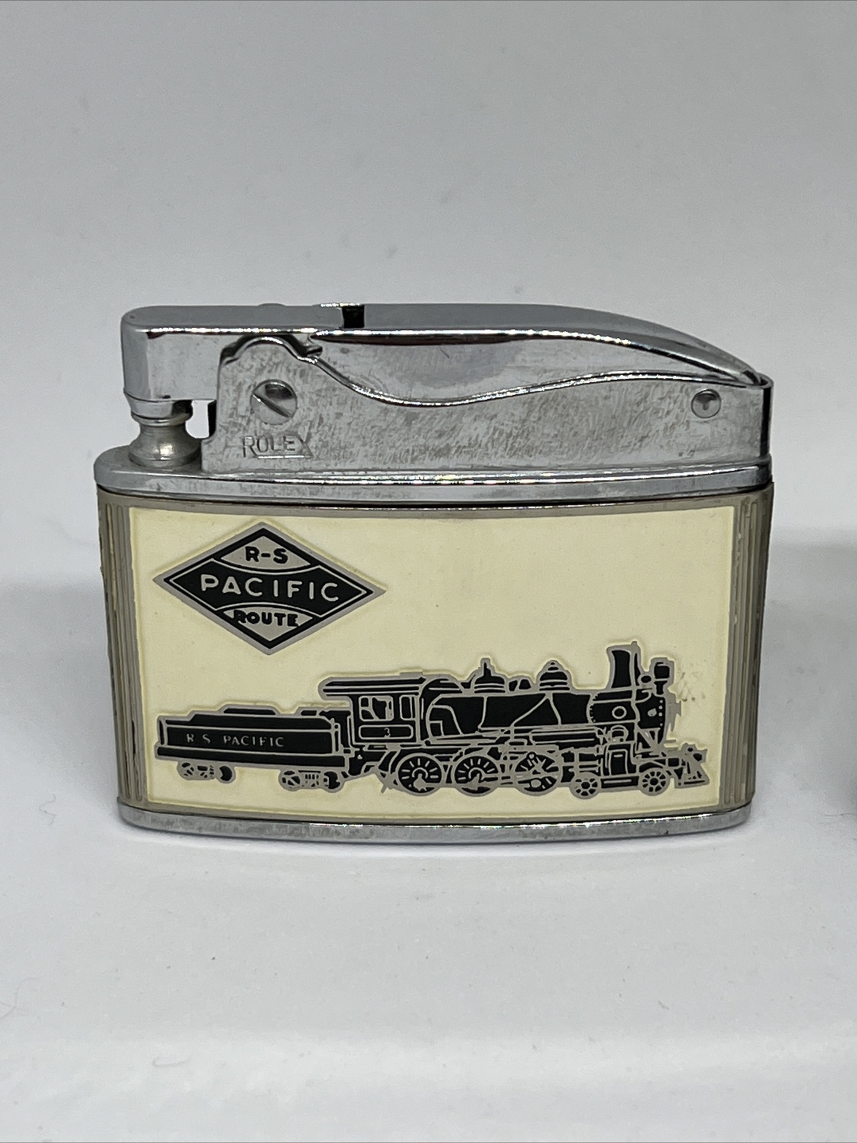 ROLEX Roscoe Snyder Pacific RSP Railway FLAT ADVERTISING TRAIN LIGHTER ...
