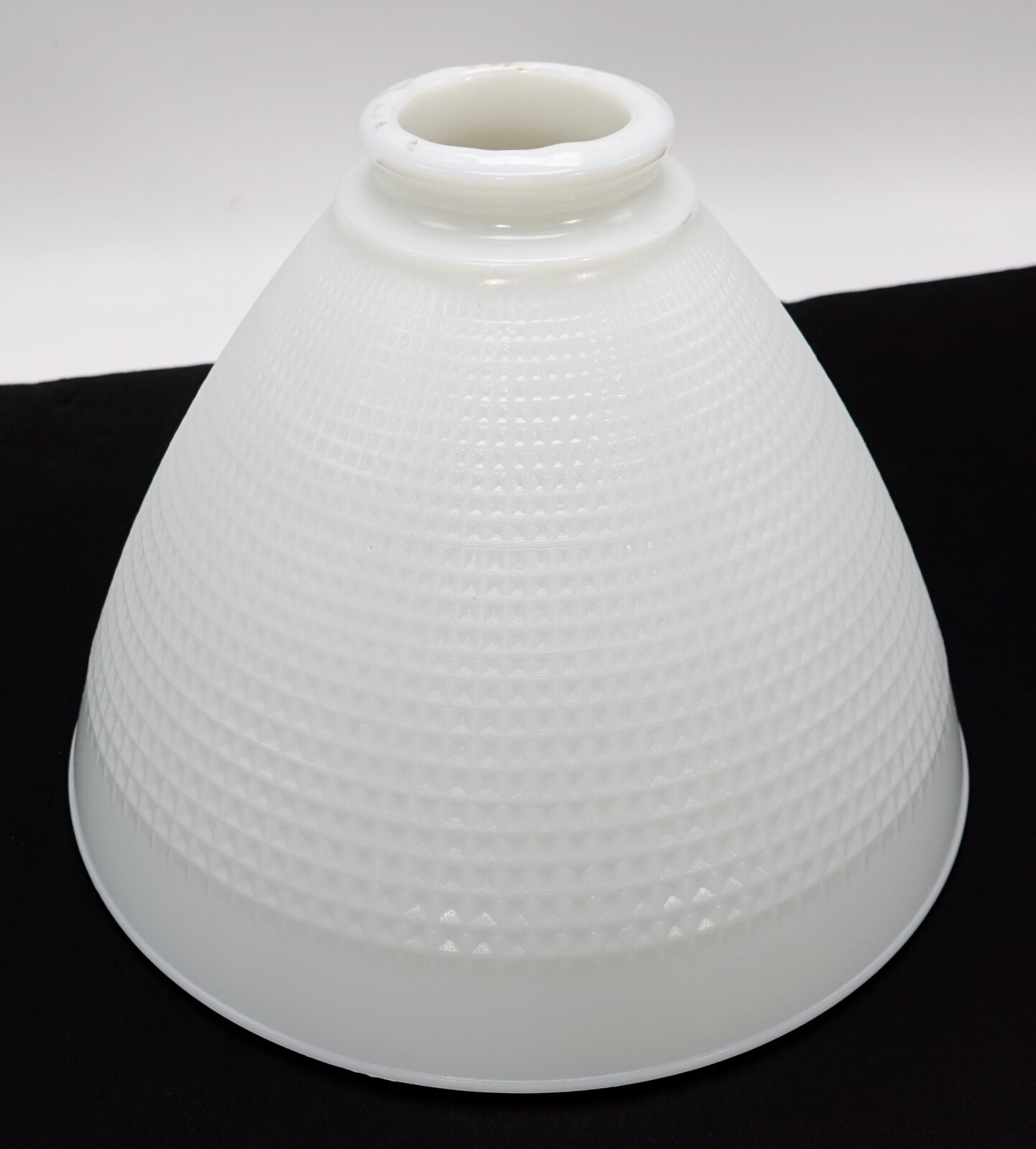 White Waffle Pattern Milk Glass Lampshade Vintage Midcentury 8 inch ...