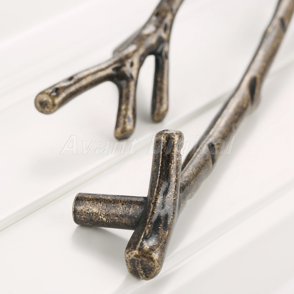 Twig Furniture Cabinet Knobs Retro Tree Branch Drawer Wardrobe Door ...