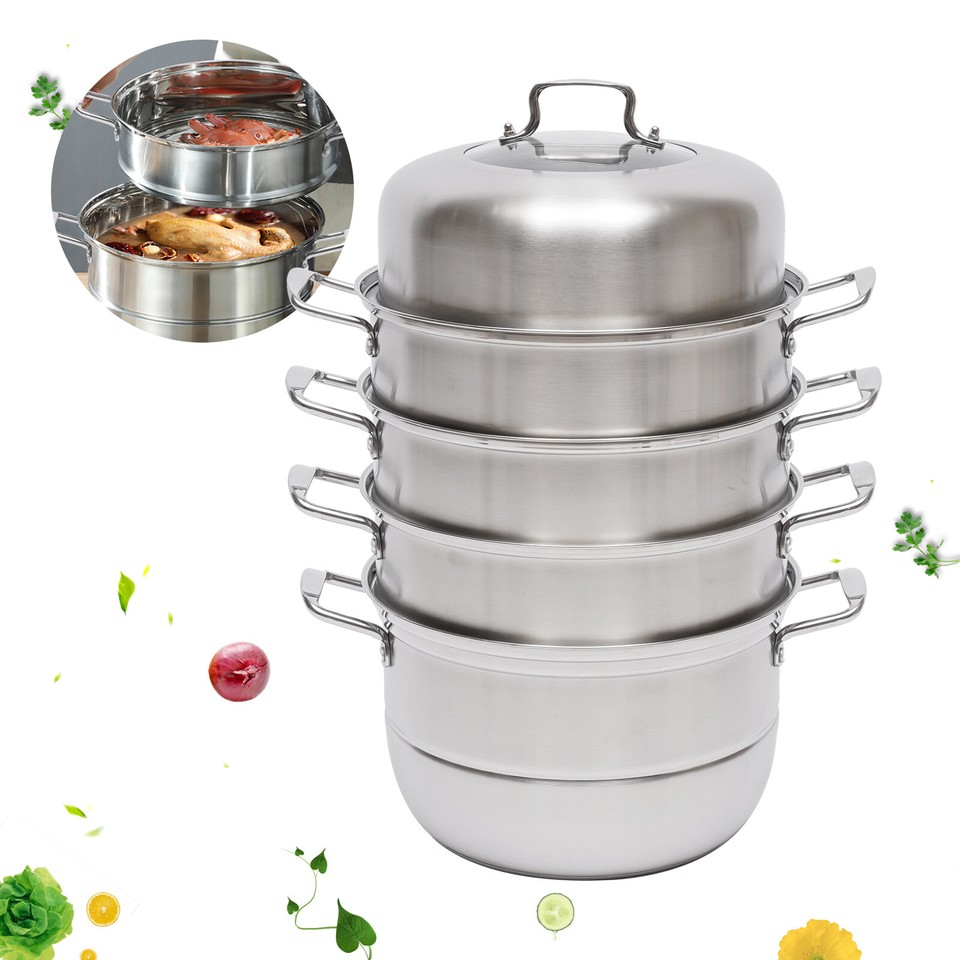 Stainless Steel 5 Tier Pot Steaming Food Steamer Cooking Cooker ...