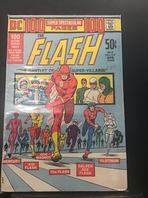 THE FLASH #214 (1972) FN Silver Age comic DC 100 PAGE SUPER SPECTACULAR ...