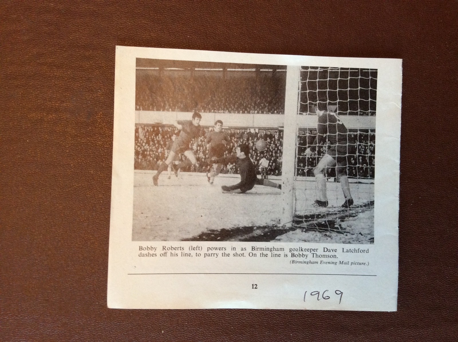 g1p ephemera 1969 football picture bobby roberts thomson dave david ...
