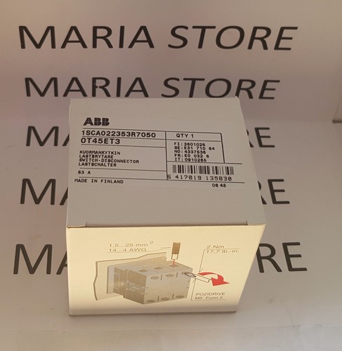 ABB OT45ET3 Disconnect Switch 63 A 600 V 3P Door Mount Panel *Fast ...