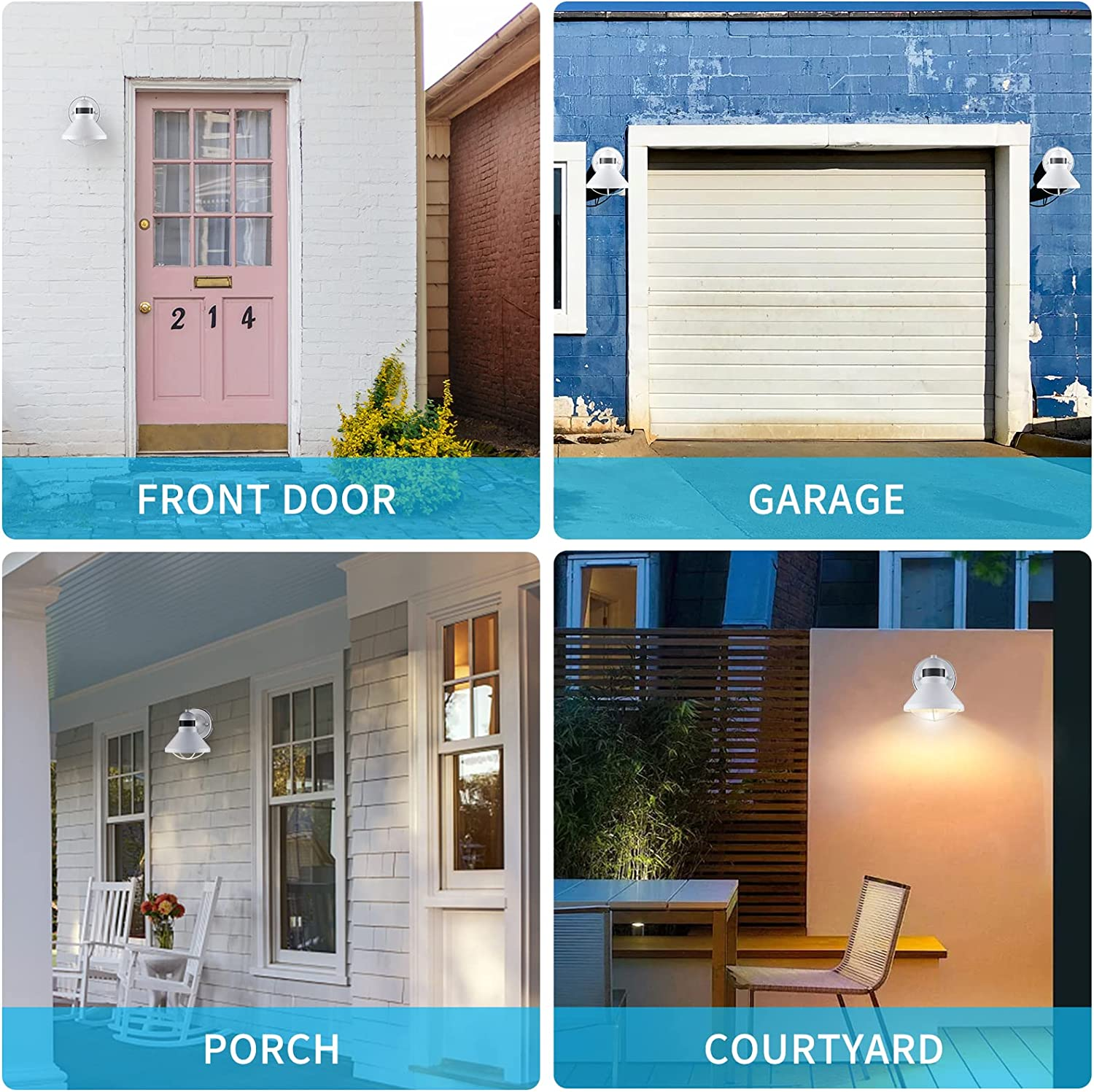 Dusk to Dawn Motion Sensor LED Outdoor Barn Light Fixtures White ...