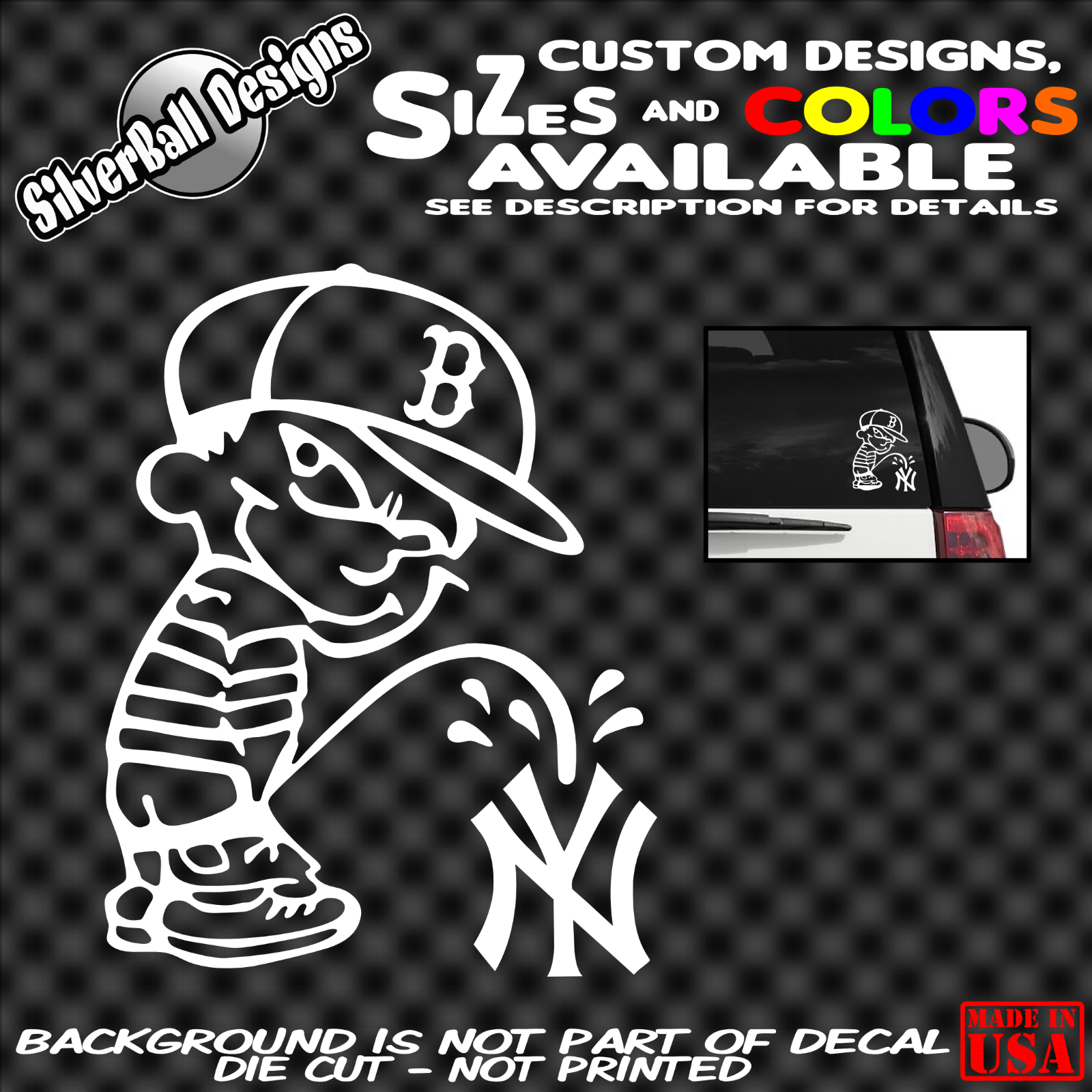 Red Sox Piss on Yankees Custom Vinyl Decal Sticker Car Truck Window BOS ...