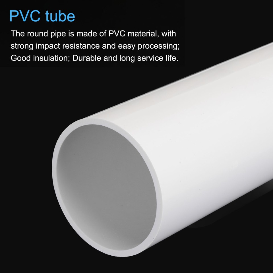 81.4mm ID 90mm OD 350mm Rigid Round Pipe White High Impact for Crafts ...