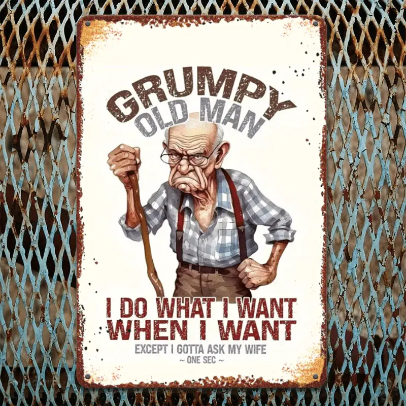 Grumpy Old Man Metal Sign Decorative Funny Vintage Look 7.8 x 11.8in | eBay